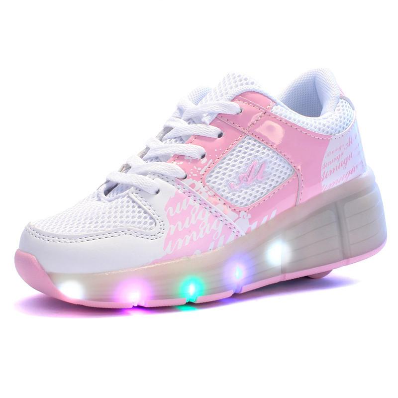 One Wheels Luminous Sneakers Led Light Roller Skate Shoes for Children ...
