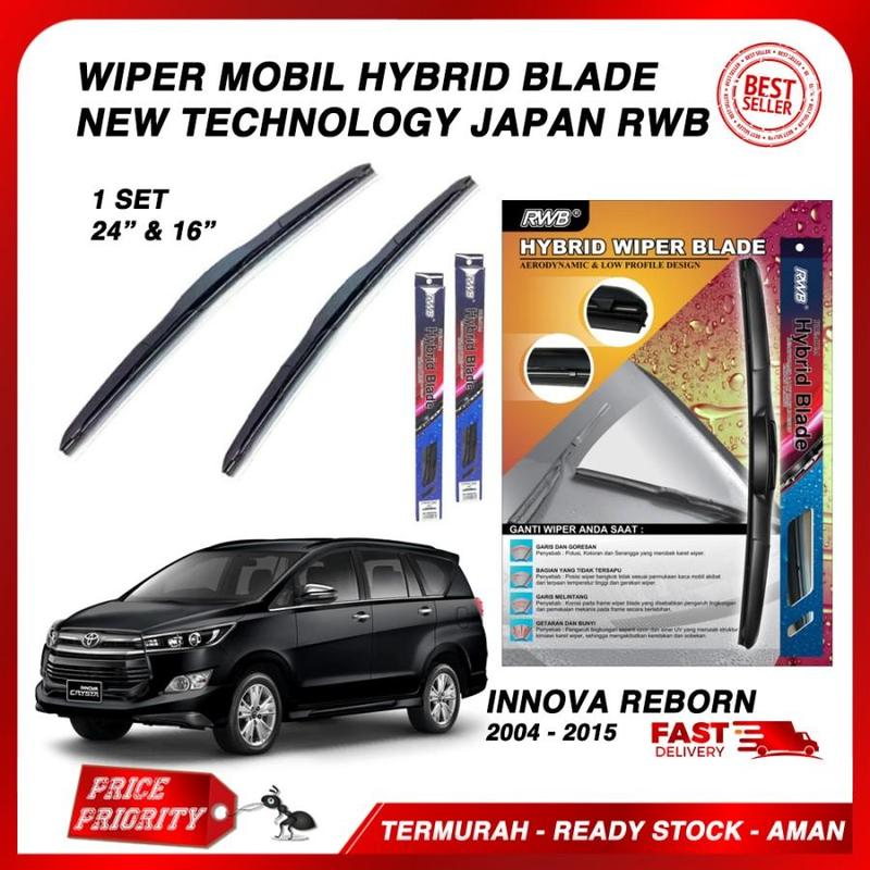 Wiper Mobil Innova Reborn Karet Wiper Zenix Frameless Hybrid - Shop ...