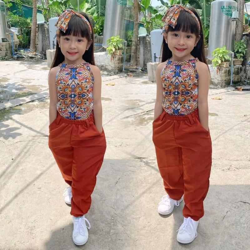 TROUSER PRINTED FLORAL TOP TERNO ️with belt,halter top ️freesize ...