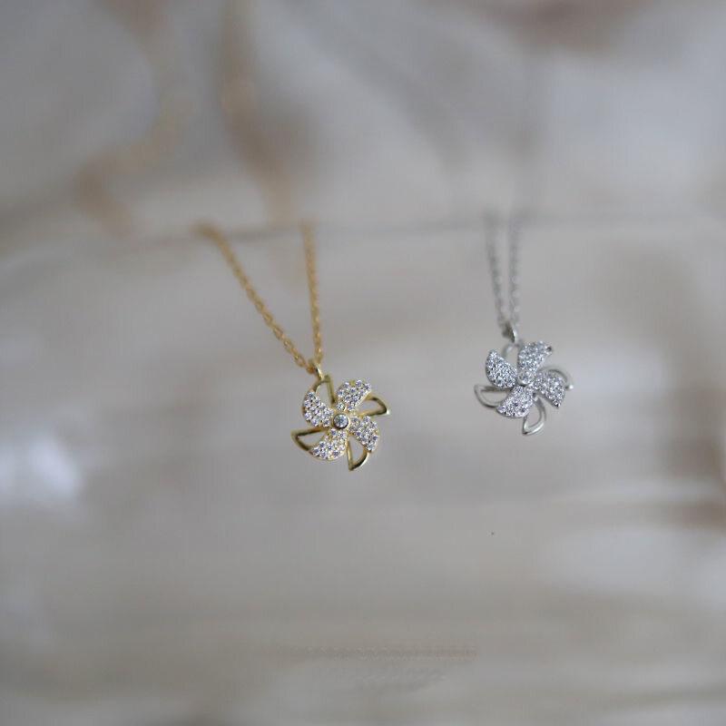 Yuki's Gold Color Windmill Pendant Necklace AAA Cubic Zirconia - TikTok ...
