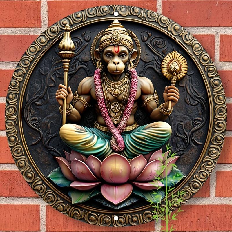 Hanuman Themed Contemporary Aluminum Wall Hanging Decor - 20x20cm ...
