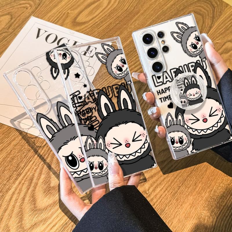With bracket Cute gray LABUBU Pattern Phone Casing For Samsung - TikTok ...
