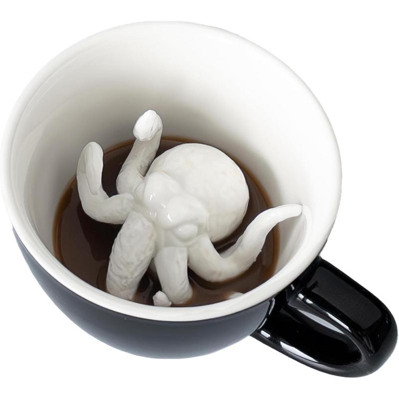 CTHULHU Ceramic Cup (11 Ounce, Black Exterior) - Creepy Cups - Hidden ...