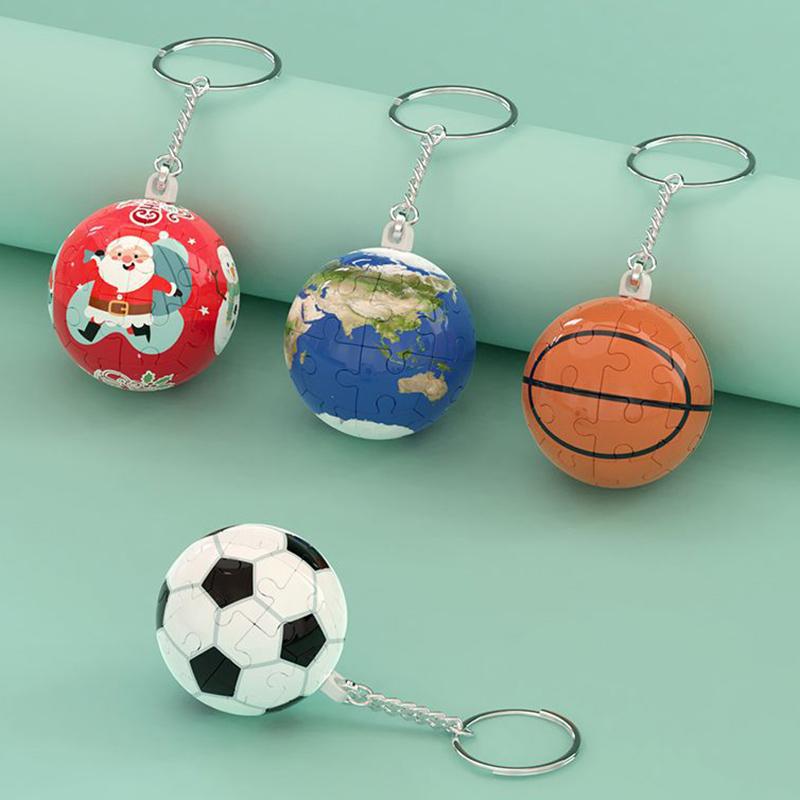 Jigsaw Puzzle Keychain Party Favors Brain Teaser Key Chains Christmas ...