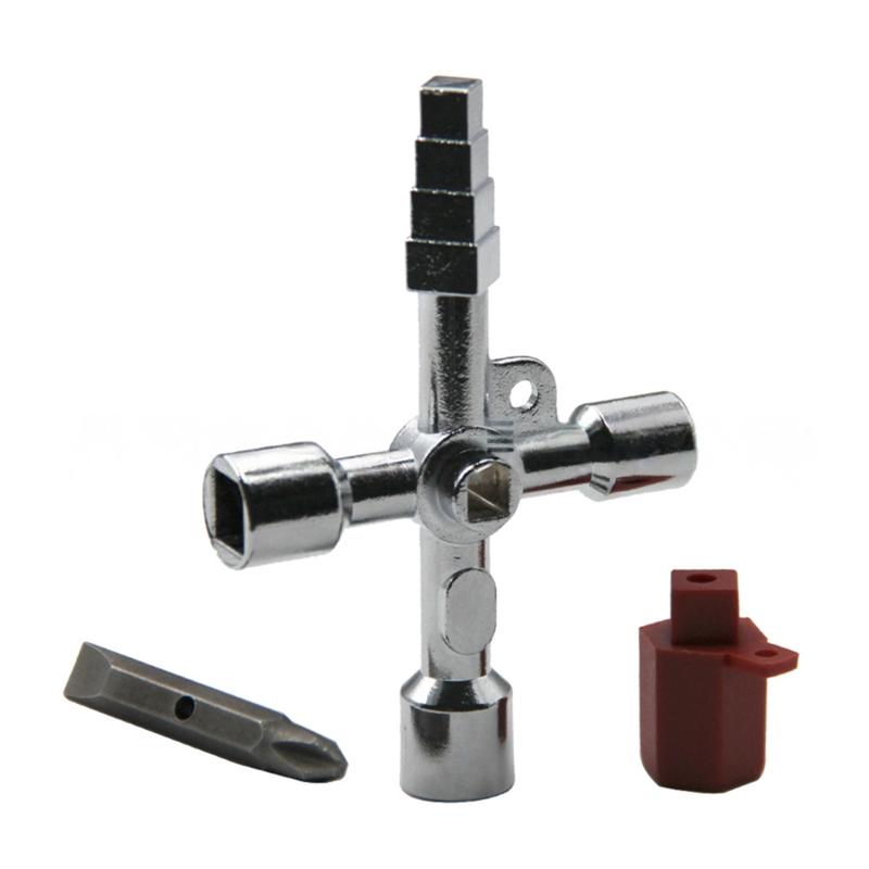 4-Way Keys Cross Triangle/Square Keys Plumbing Opening Key Wrenches ...