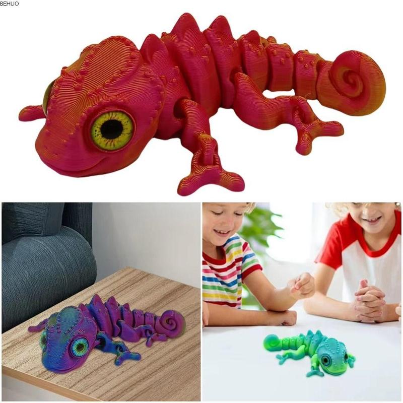 BEHUO Living Room Decoration Multi-joint 3D Printing Lizard Simulation ...