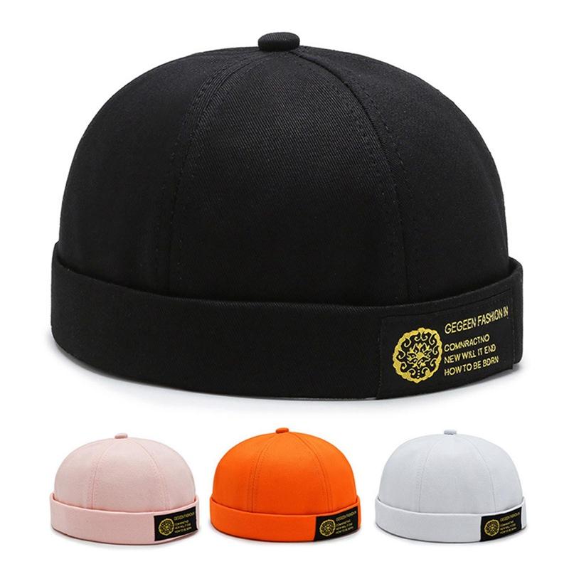 Retro Men’s Brimless Docker Hats Skullcap Beanie Sailor Cap Rolled ...