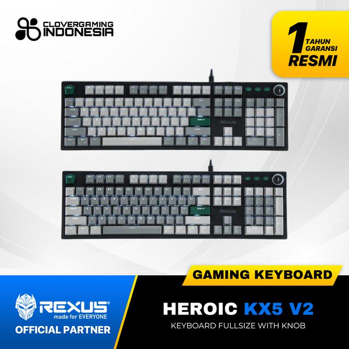 Jual Rexus KX5 KX-5 V2 Heroic Series Wired Gaming Mechanical Keyboard ...