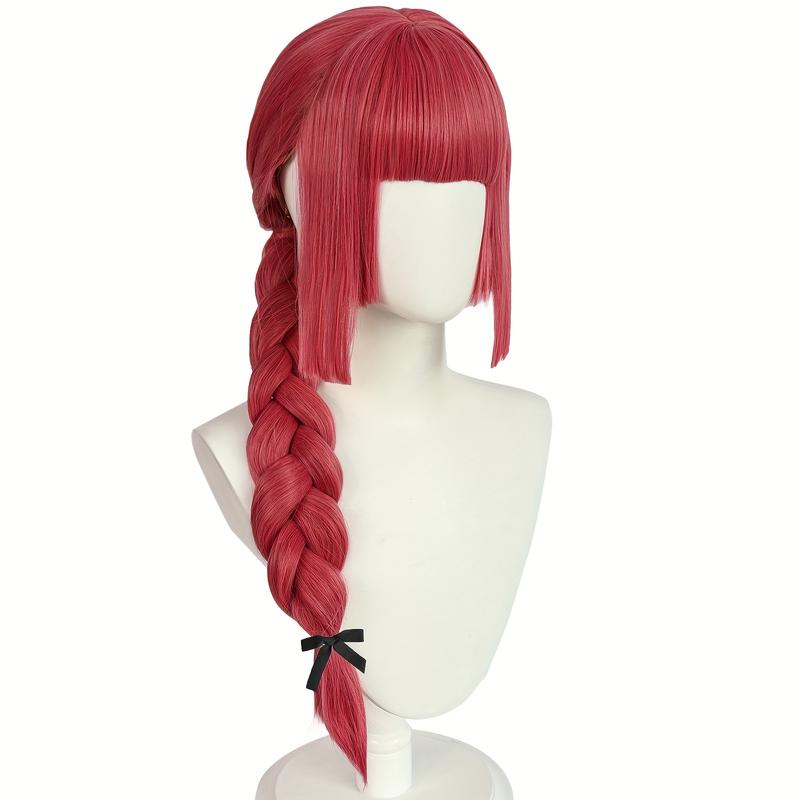 Anime Style Synthetic Long Red Braided Wig, Heat Resistant Chemical ...