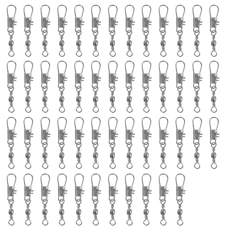 50pcs Stainless steel swivels interlock snap fishing lure Connector ...