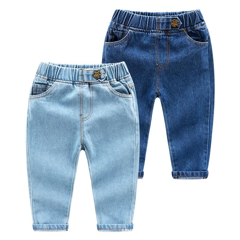 2025 New Kids Jeans Boy Washed Casual Pants Baby Long Pants Children's ...