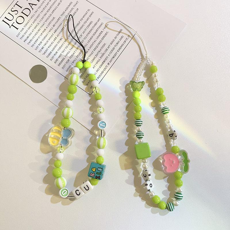 Cute Phone Strap Chain Fashion Colorful Crystal Bracelet Phone Charm ...