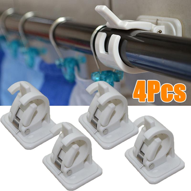 2/4 Pcs Rails Rod Bracket Support Plastic Stick Hanger Clamp Window ...
