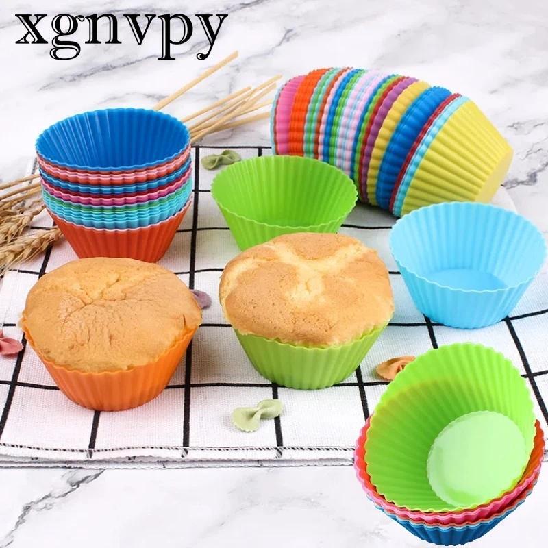 xgnvpy 7cm Round Cake Cup DIY Baking Silicone Mold Muffin Pudding ...