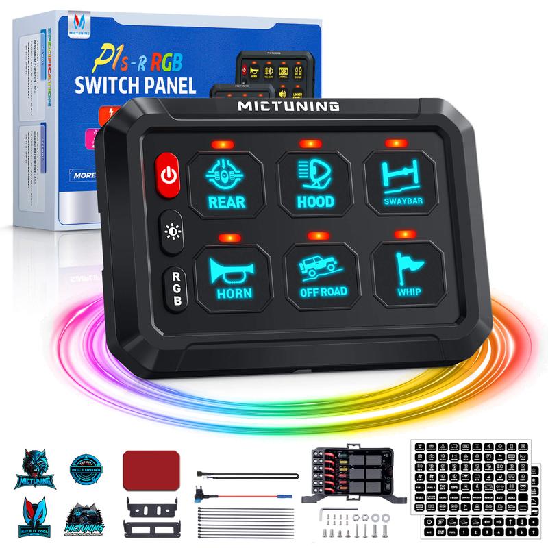 P1s-R Relay System Box Switch Panel for Jeeps Trucks, Boats, RGB Colors ...