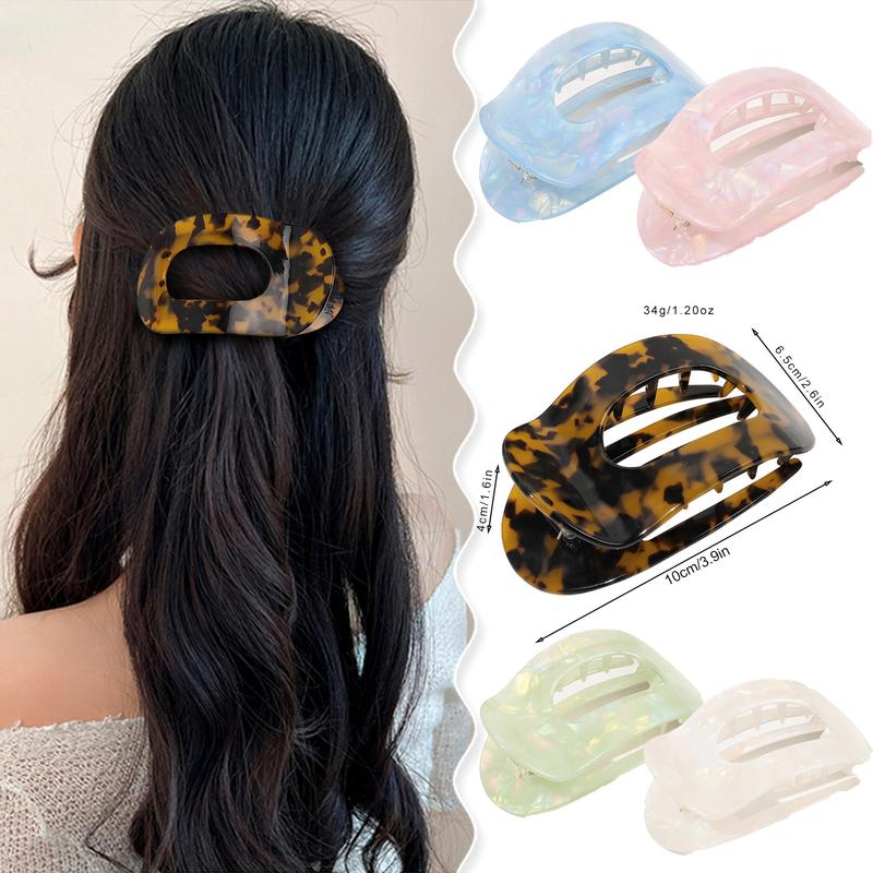Jepit Rambut Asetat Bulat Rata, TOPZEA, Untuk Wanita, Gaya Korea ...