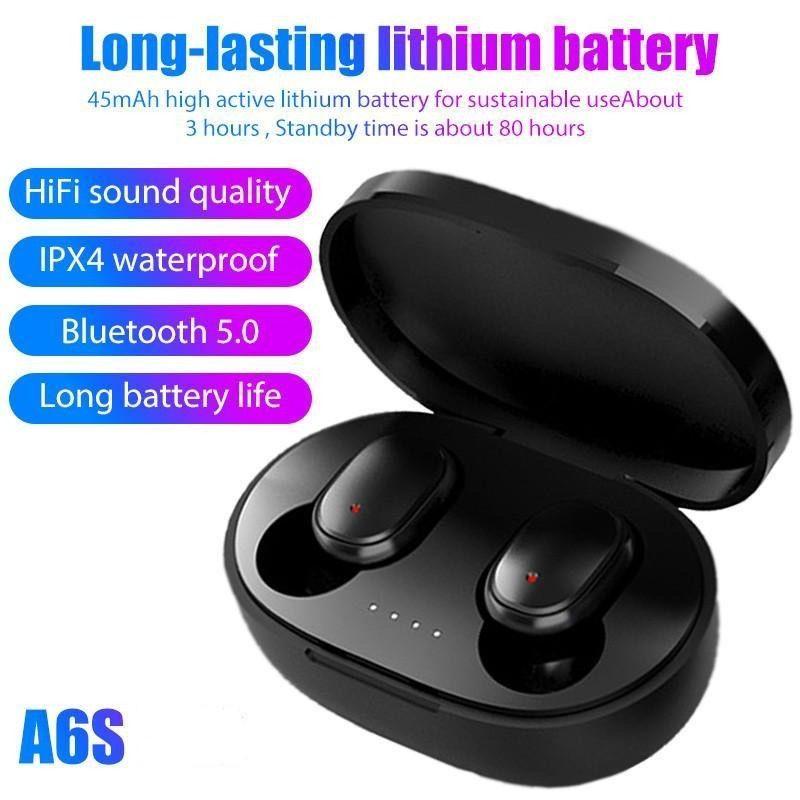 A6S TWS Wireless Bluetooth Headset with Mic Earbuds Noice Cancelling - Shop | Tokopedia