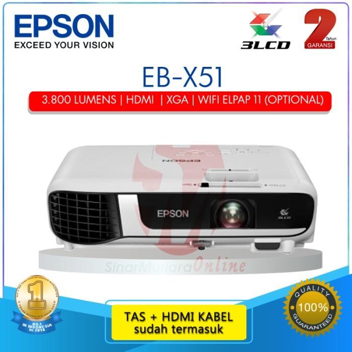 Promo Projector Epson EB X51 XGA 3LCD 3800 LUMENS HDMI Wireless ...