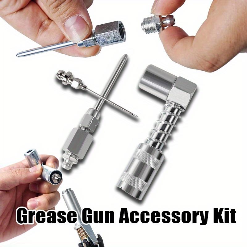3Pcs Grease Gun Accessory Kit,90 Degree Coupler,Needle Nozzle,Grease ...