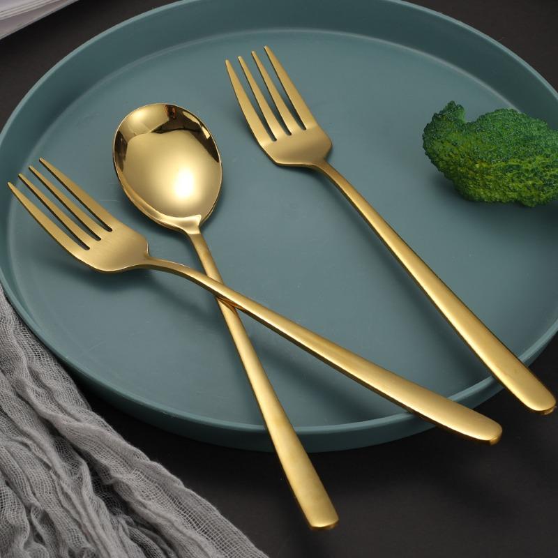 Korean Stainless Steel Cutlery Set Kitchen Long Handle Spoon - TikTok ...