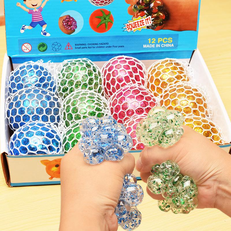 1Pcs Mesh Squish Ball Squeeze Ball Release Stress Funny Anti-Stress ...