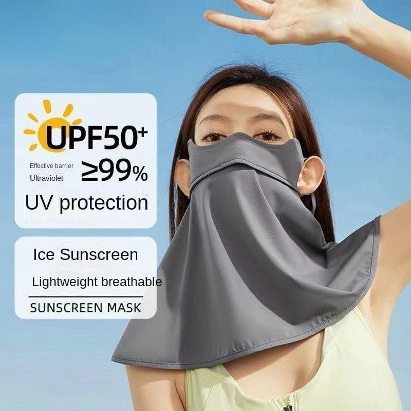 Ice Silk Sun Protection Mask Female Riding Driving UV Protection ...