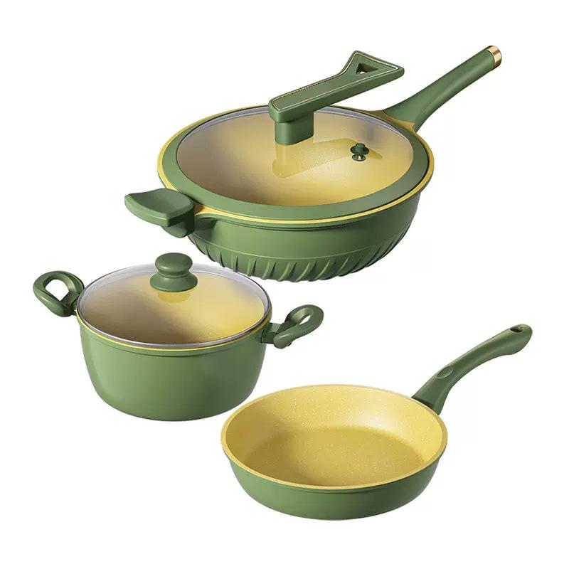 Set Kuali Dapur, Tidak Melekat, Termasuk Kuali, Kuali dan Periuk ...
