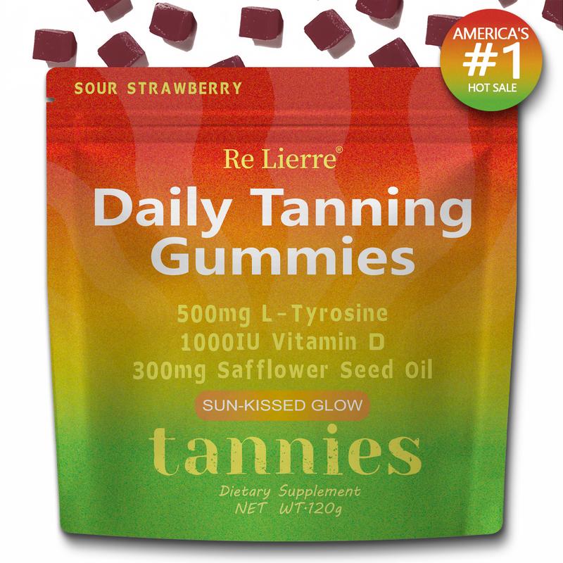 Tanning Gummies, L-tyrosine, Beta-carotene, Safflower Seed Oil ...