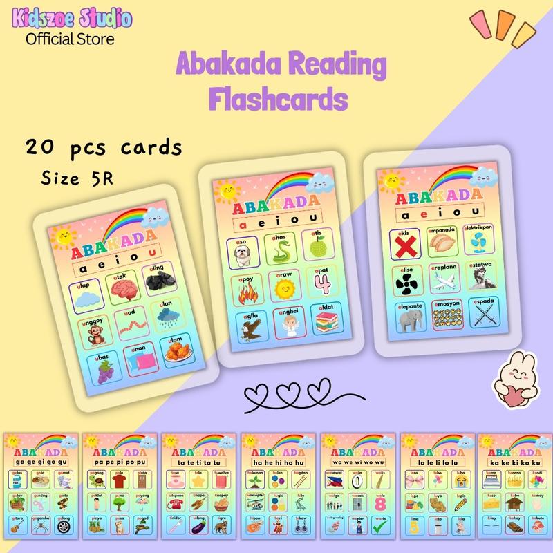 Abakada reading flashcards laminated size 5R Educational 16 pieces ...