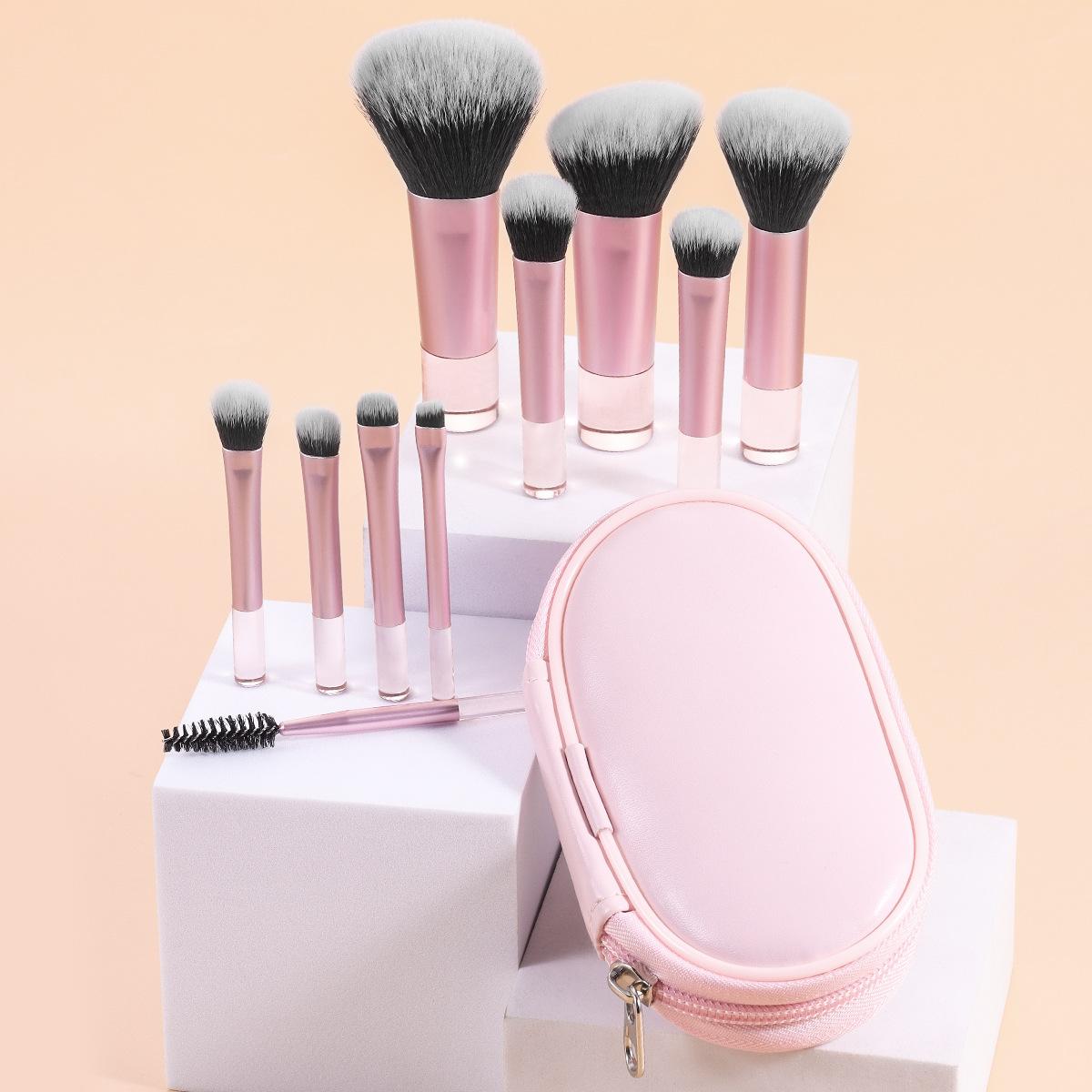 10pcs Mini Makeup Brush Set Powder Eyeshadow Foundation Blush Blender ...