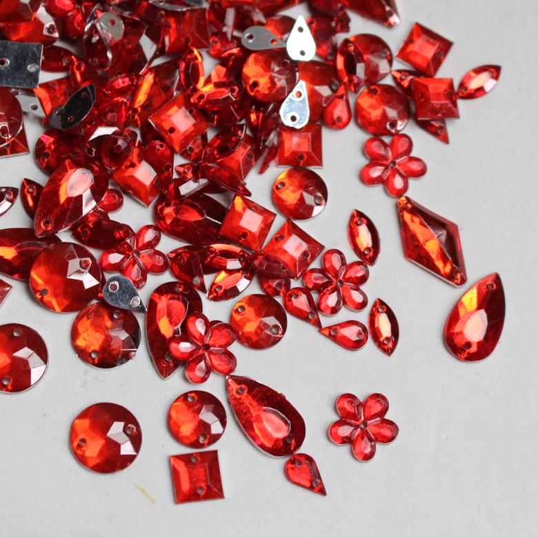 100 PCs Taiwan Acrylic Bright Red Hand Sewing Drill Clothing - TikTok ...