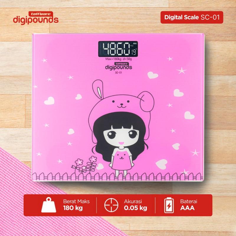 HomeElectric Digipounds Timbangan Badan Digital Scale Battery 180kg ...