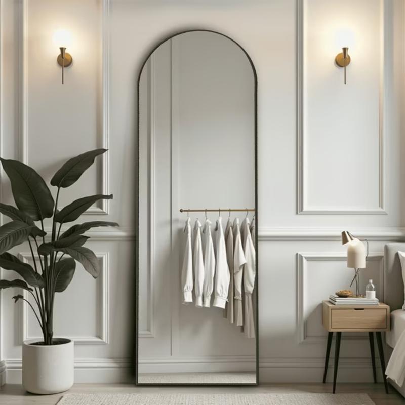 59 Inch Arched Full Mirror Standing Floor Mirror Full Mirror - TikTok Shop