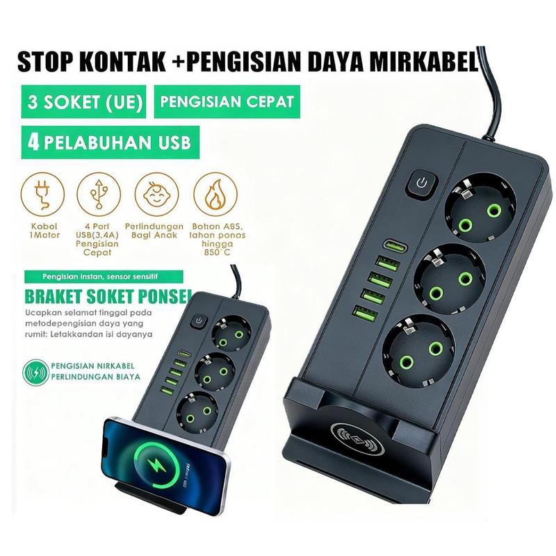【COD】2500W Power Strip Power Socket Charger Stop Kontak Usb Charger ...