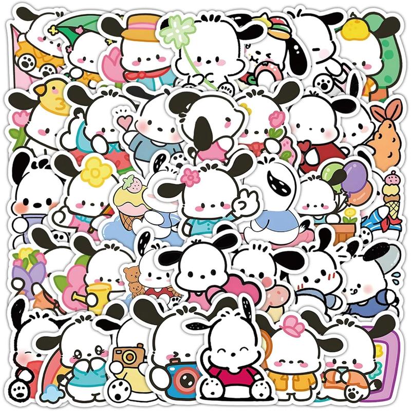 50 count Cartoon Cute Pochacco PET Transparent Stickers Pack - TikTok Shop