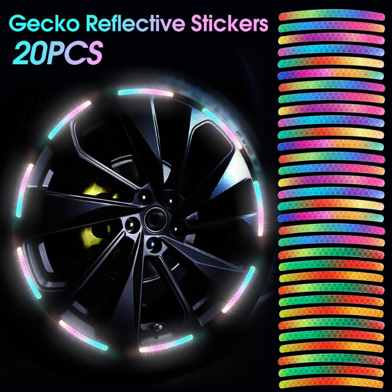 20pcs Colorful Car Wheel Hub Reflectors Stickers Motorcycle Bike ...