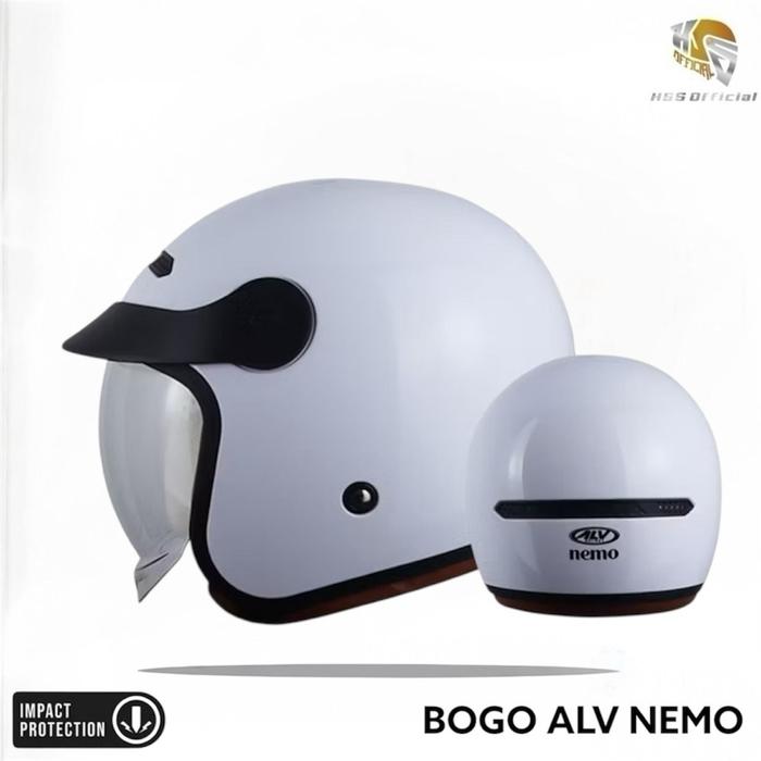 Jual HELM ALV NEMO HELM HALFACE RETRO TERBARU SNI ORGINAL - HITAM GLOSY ...