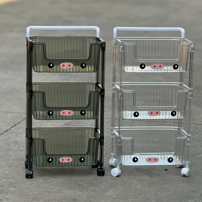 Kệ trong suốt có bánh xe hình heo piggy cực cute, decor cho phòng ...