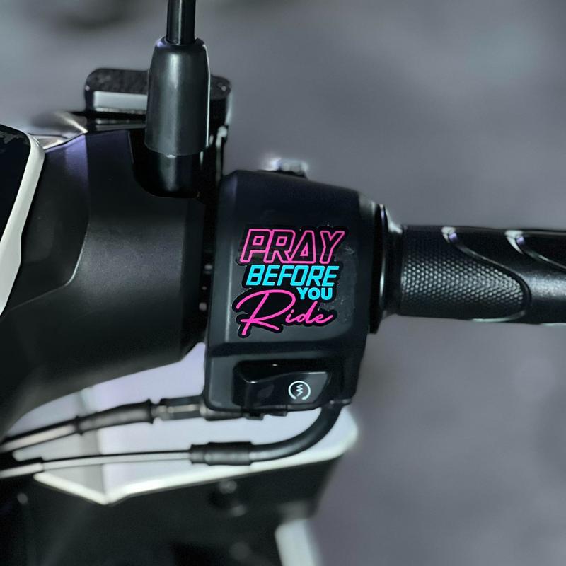 Design 2 Colored Pray Before You Ride Printed Decals Sticker - TikTok ...