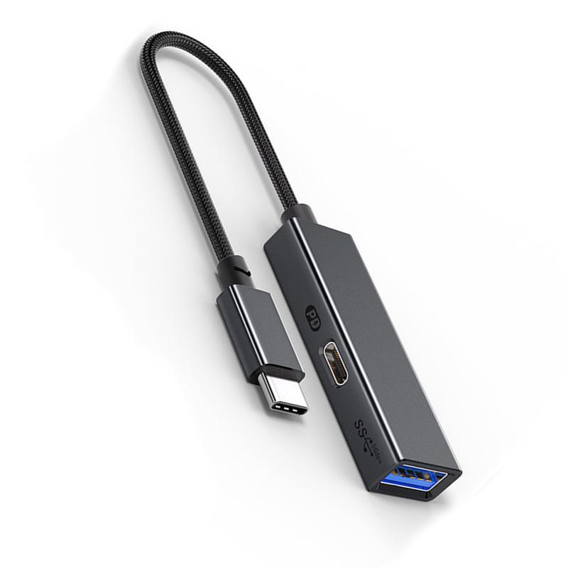 USB C ke USB 3.2 Gen1 Penyesuai, 2 dalam 1, dengan Port Pengecasan ...