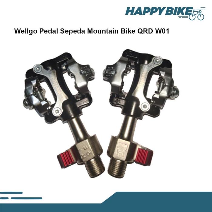 Promo WELLGO Pedal Sepeda MTB QRD W01 Bicycle Pedals Alloy Stainless ...