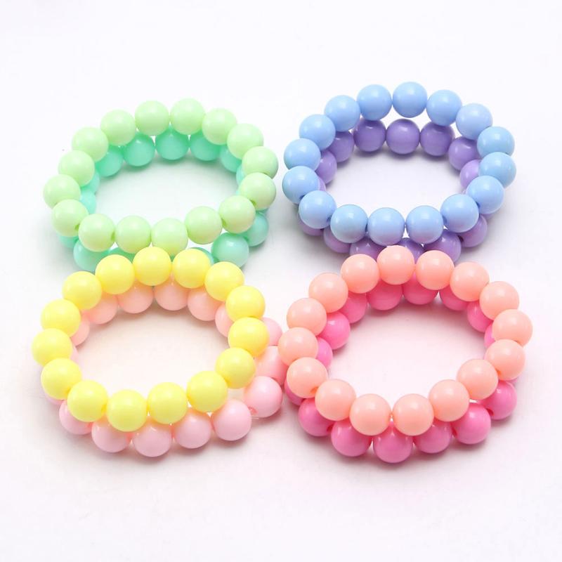 YIG8 10-piece Set of Colorful Elastic Bracelets for Little Girls ...
