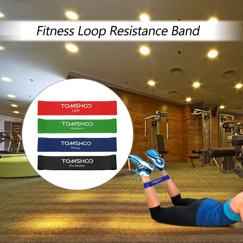 TOMSHOO Exercise Resistance Loop Bands Latex Gym Strength Training ...
