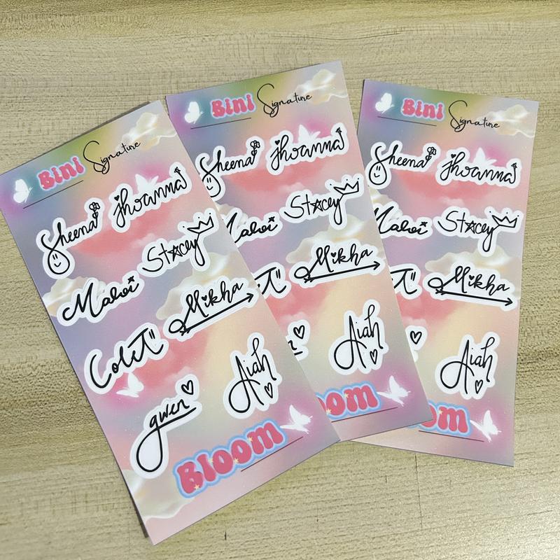 BINI Signature Sticker Sheets (Waterproof vinyl) - TikTok Shop Philippines