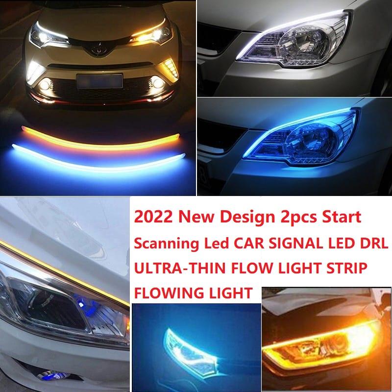 New Design 2pcs Start Scanning Led CAR SIGNAL LED DRL ULTRA-THIN FLOW ...