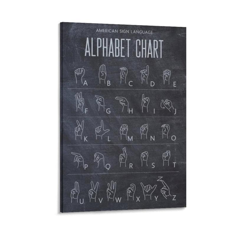 American Sign Language Alphabet Classroom Poster Home School Decoration ...