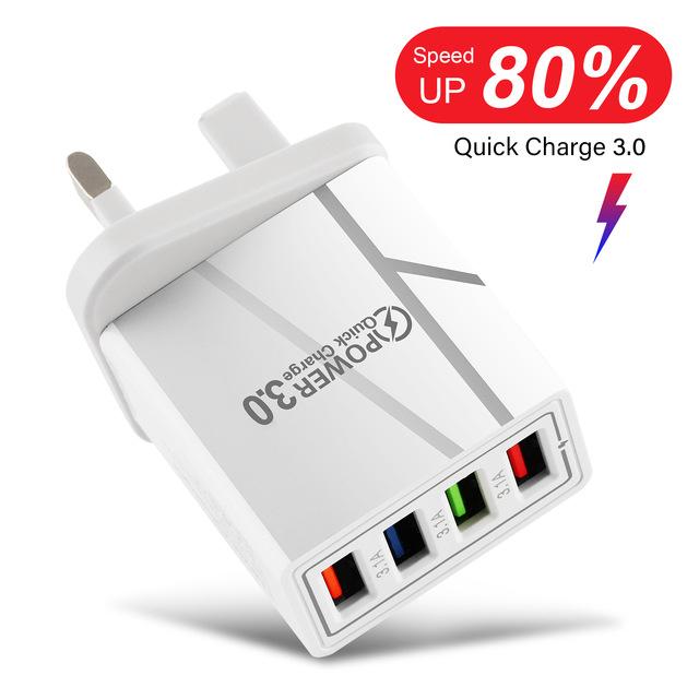 4 in 1 Quick Charge 3.0 USB Charging 4-Port Plug (1Pc) 4usb Mobile ...