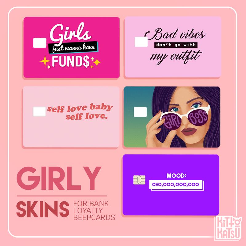 Matte print Girl themed Cute Witty skin stickers for Bank card - TikTok ...