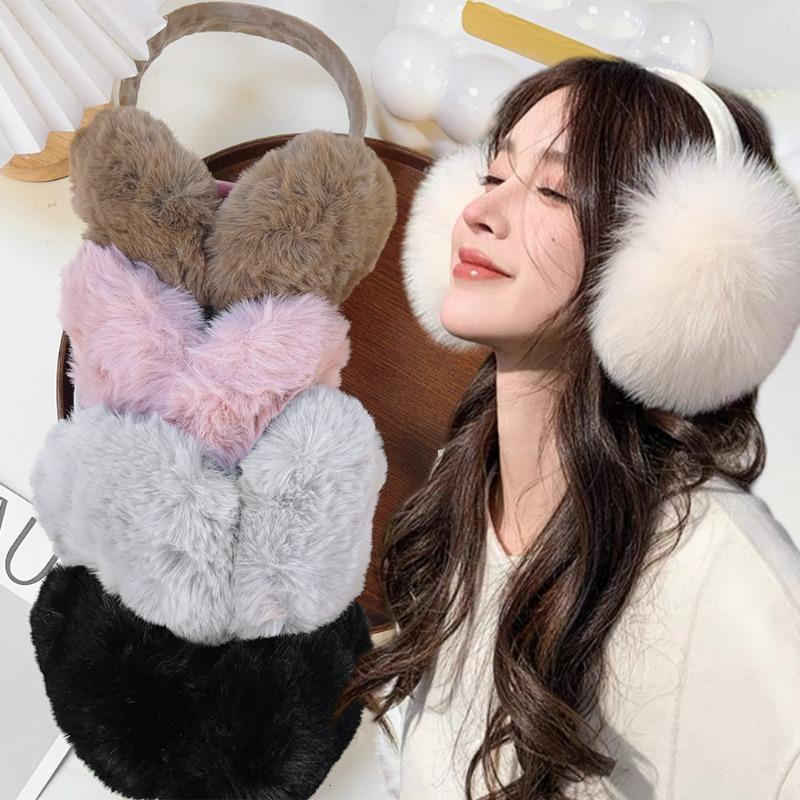 Women Winter Warm Earmuffs Fashion Solid Color Soft Plush Ea - TikTok ...