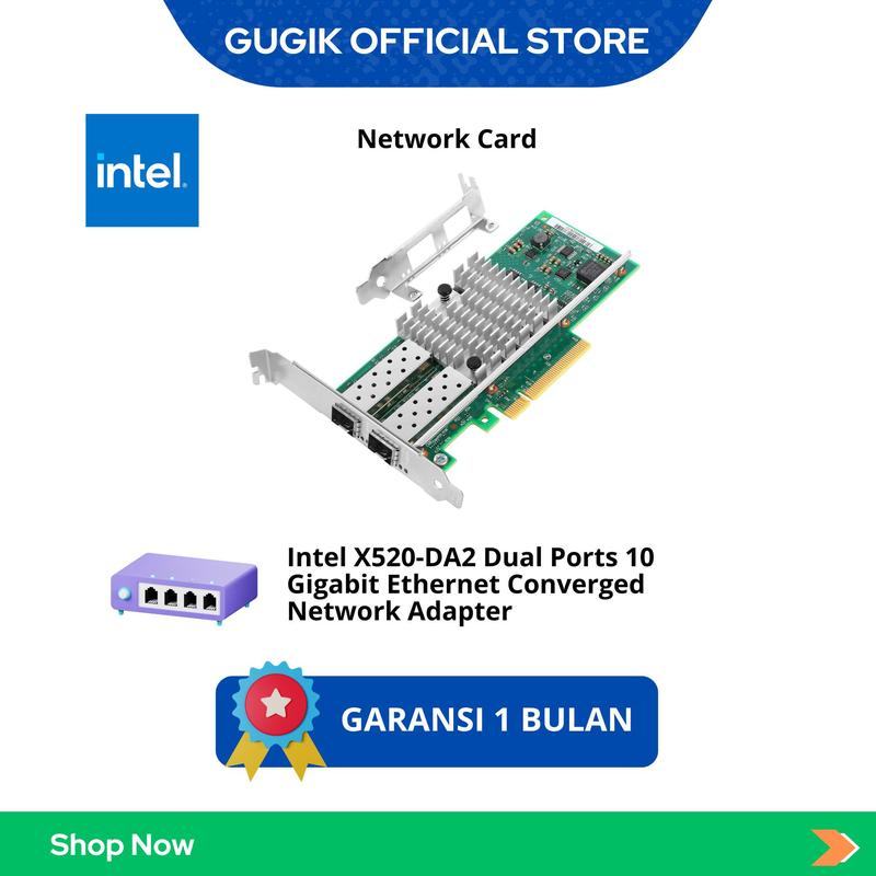 Intel X520-DA2 10G Dual Port Ethernet Card 10Gbe 10Gbps - Shop | Tokopedia
